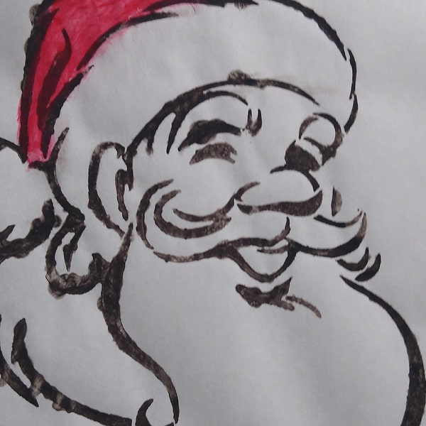 Stencil, Santa's Face Stencil, Christmas Stencil, Holiday Stencil ...