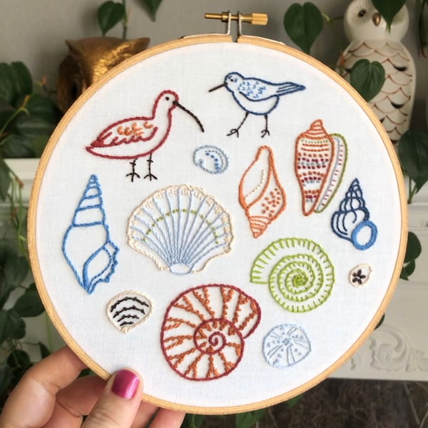 Shells Embroidery Pattern for 15 Seashell Designs - Etsy