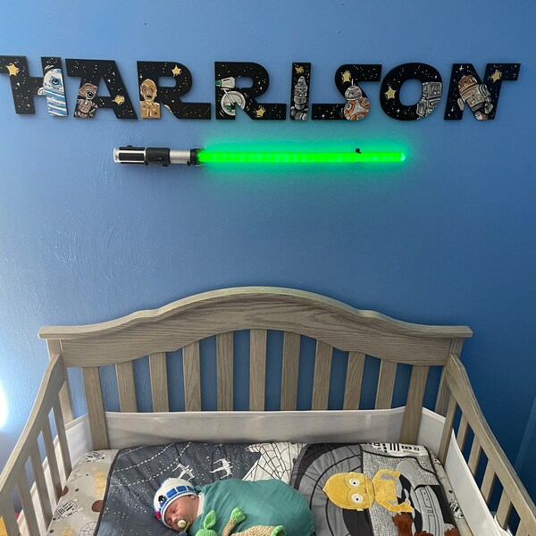 Star Jedi Space Wars Painted Letters, Black Star Jedi Painted Letters ...