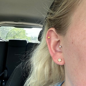 20G/18G/16G Heart Push Pin Labret Threadless Flat Back - Etsy