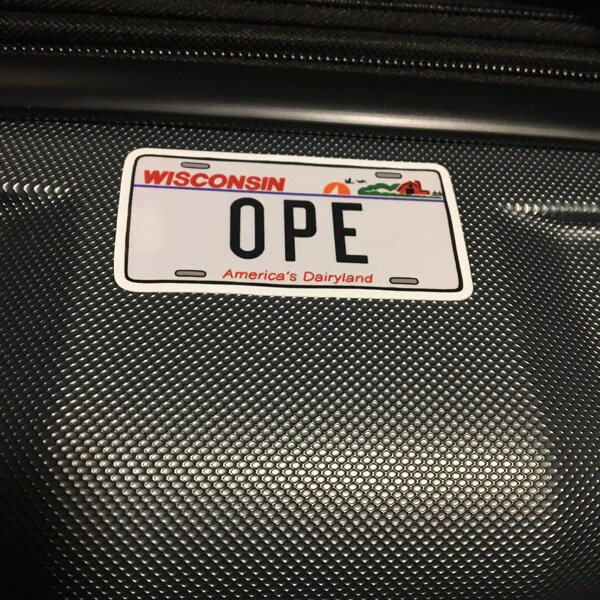 Wisconsin License Plate Sticker, OPE, Wisconsin Sticker, Waterproof ...