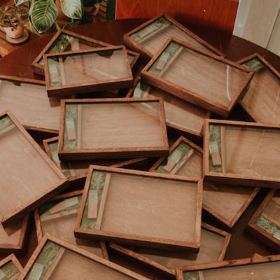 Wood Photo Box for Photo 5x7 & USB Box Holder 13x18 Proof Box USB Stick ...