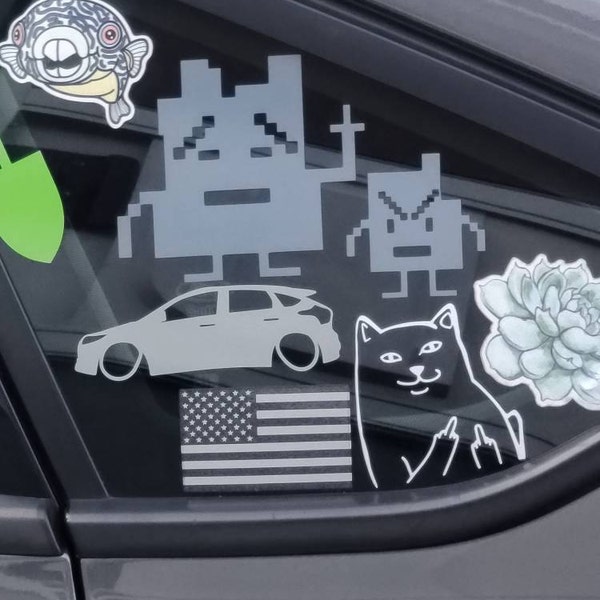 2X Low Car Outline Stickers for Ford Focus ST Hatchback Mk3, 2011 AD671 ...