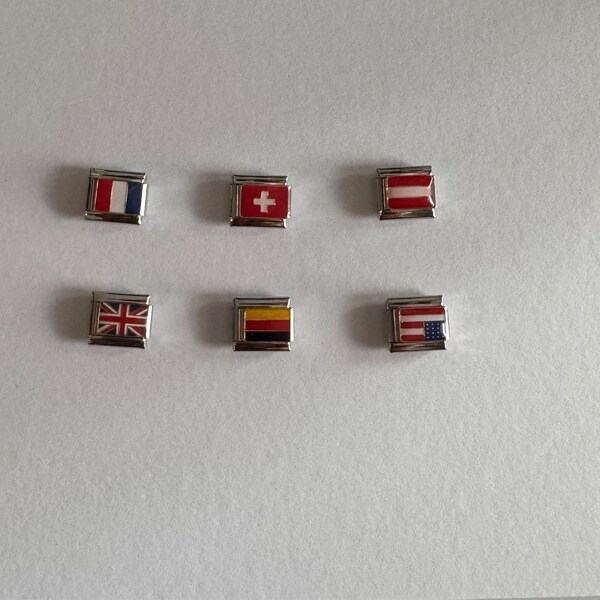 Italian Bracelet Flag Charms, 9MM Charms, Flag Charm Links, Stainless ...