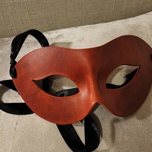 Handmade Black Leather Full Face Phantom of the Opera Mask, Fetish ...
