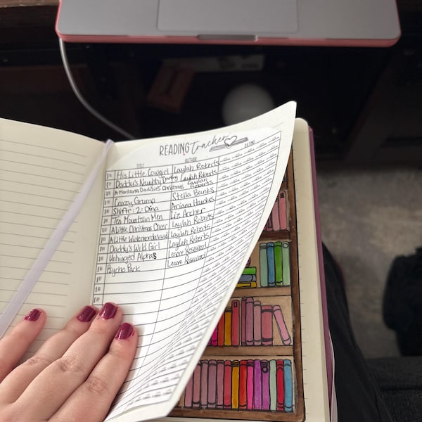 Bookshelf Bookmark, Printable Bookmarks, Reading Tracker List, Reading ...