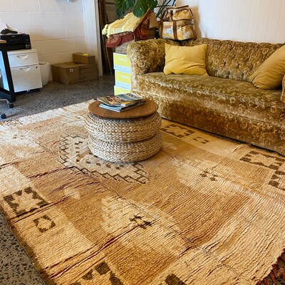 Beige and White Checkered Rug, Moroccan Checkered Rug, Brown Checkered ...