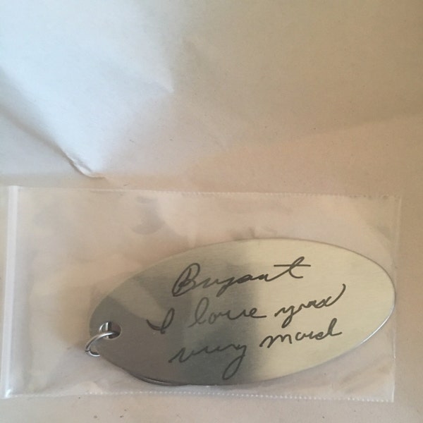 Handwritten Key Chain, Your Handwriting Keychain - or Font ...