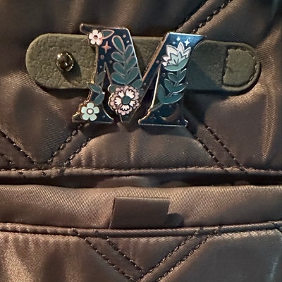 Botanical Letter Enamel Pin Personalize With Your Initial or Monogram ...