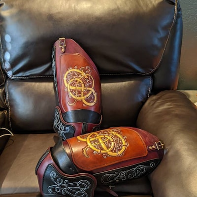 Leg Armor Pattern Leather Armor Viking Knotwork PDF SVG LASER - Etsy