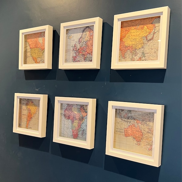 Pin Map Frame Europe // Small 20 X 20 Free Standing // Vintage World ...