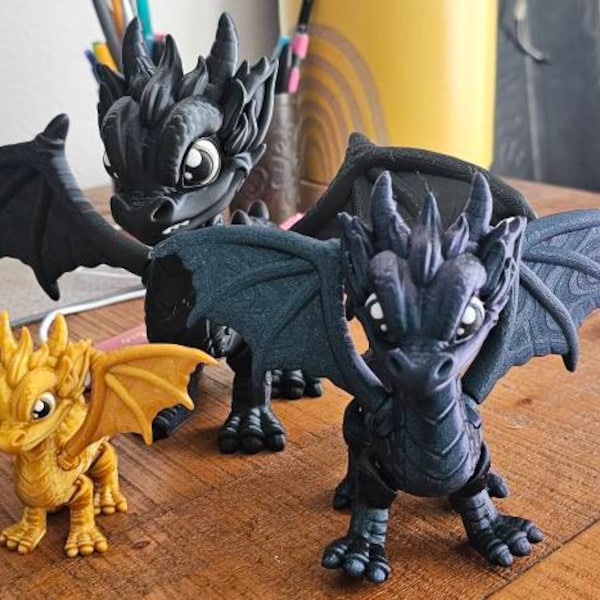 Complete Dragon Set | Black, Blue, Purple & Gold Dragons | Dragon Set ...
