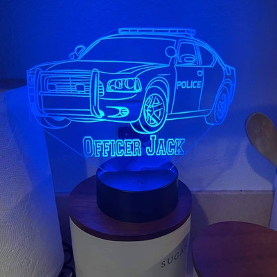 Police Car Night Light, Personalized Free, LED Night Lamp, With Remote ...