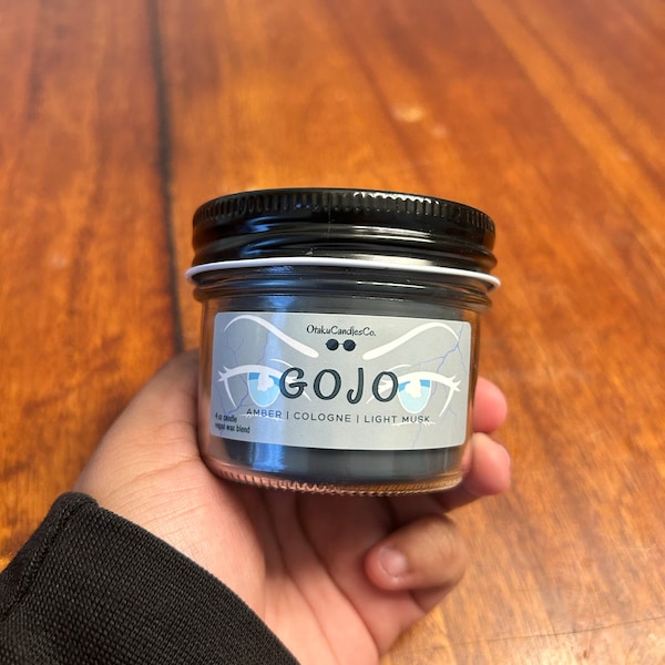 Gojo Candle | Anime Candle | Amber and Cologne 9 Oz Vegan Candle - Etsy