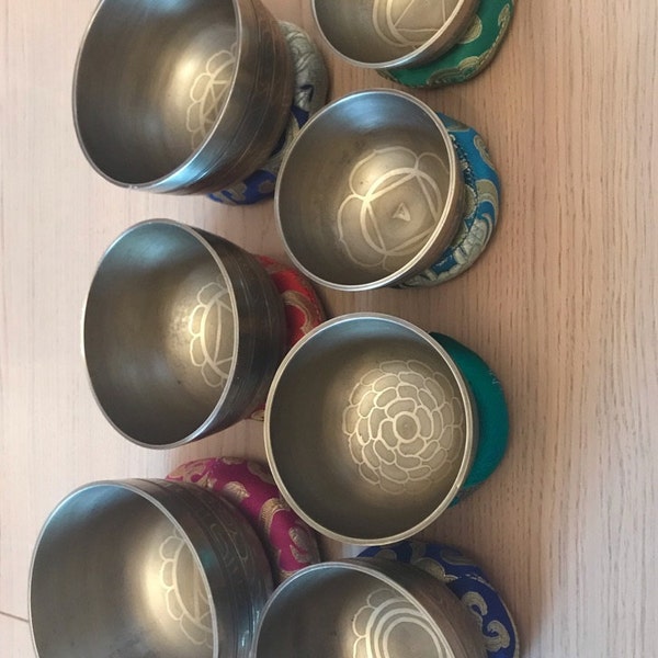 20 Inches Large Foot Engraved Standing Singing Bowls-eight Lucky Symbol ...