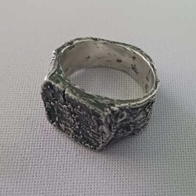 CRACK Ring-brutal Silver Cracked Ring for Men and Women. Rough Handmade ...