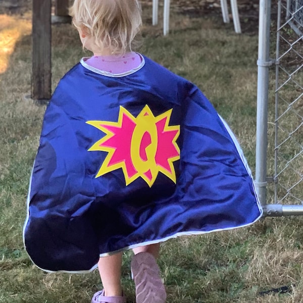 Personalized Superhero Cape | Custom Initial Emblem, Kids Cape Costume ...