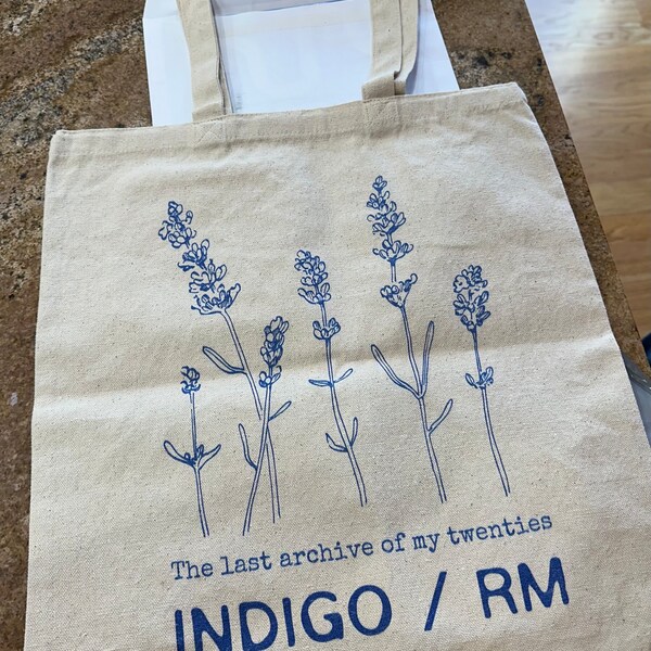 Indigo RM Tote Bag, the Last Archive of My Twenties Tote Bag, Bts Fan ...