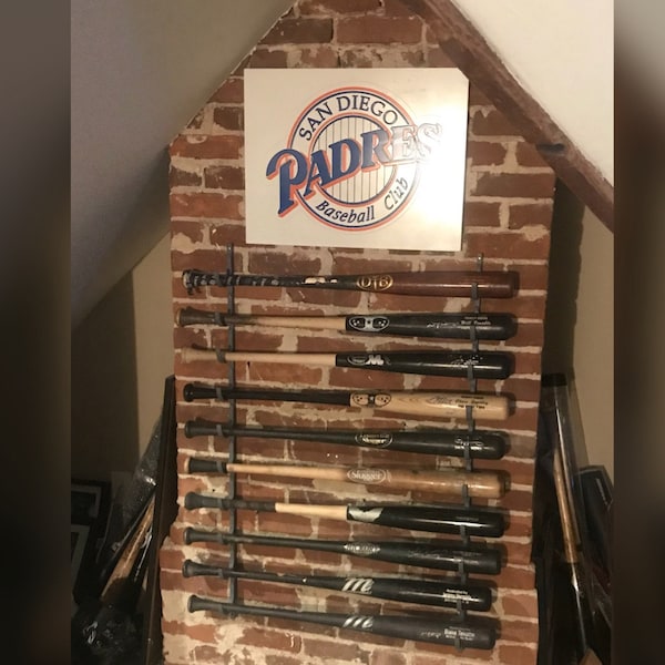 10bat Wood Baseball Bat Display Rack W/ Multiple Shelves Premium Pine ...