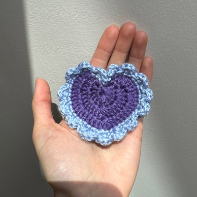 CROCHET PATTERN Easy Heart Coaster Crochet Pattern Cute Valentine's Day ...