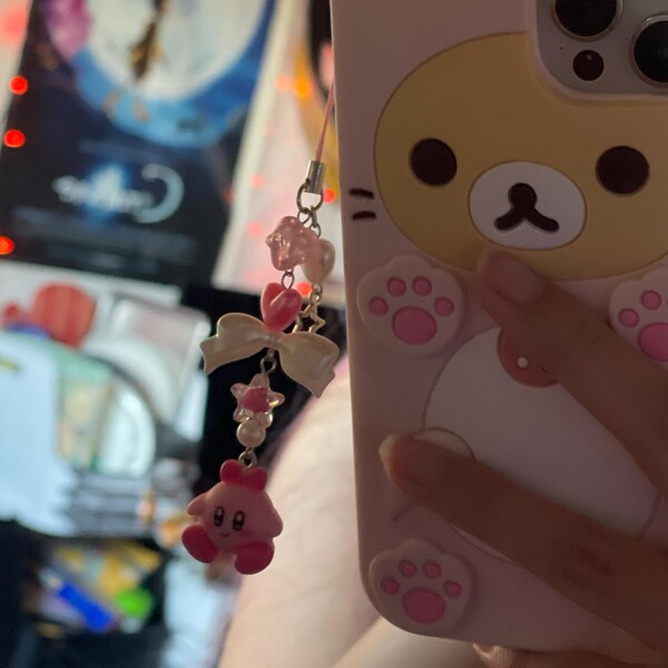 Pastel Bear Phone Charm, Coquette Keychain, Handmade Gift, Unique ...