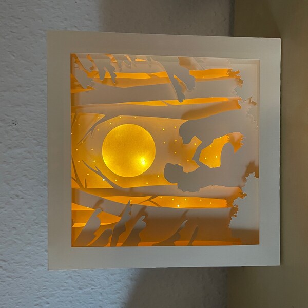 Layered Dog Shadow Box Svg Files for Cricut, Dog Memorial Shadowbox Svg ...