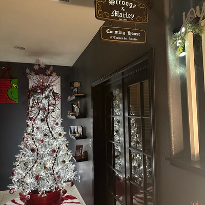 Scrooge & Marley Deluxe Hanging Sign A Christmas Carol Double Sided ...