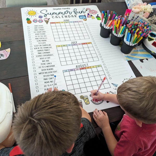 Editable Summer Calendar Poster Printables Summer Fun Bucket List ...