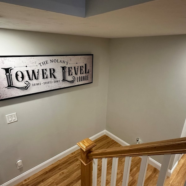 Lower Level Sign Family Game Room Sign for Basement Bar and Lounge ...