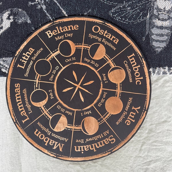 Moon Phase Wheel of the Year // Pagan Witch Calendar Board // Magickal ...