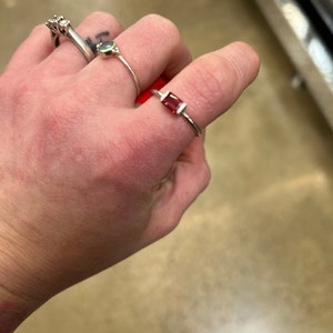 Genuine White Star Sapphire Ring, Stackable Ring, 925 Sterling Silver ...