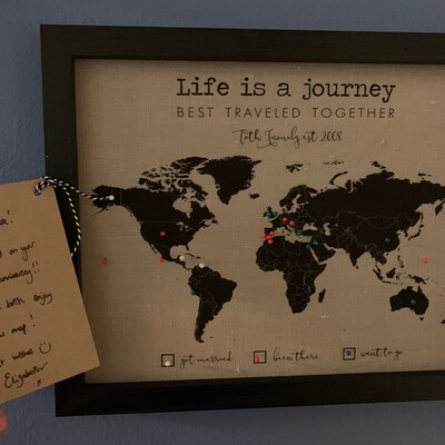 Life is A Journey Pushpin Travel Map World Map Wall Art Travel Map of ...