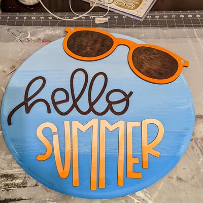 HELLO SUMMER Set Various Sizes Wooden Blanks Wooden Shapes Laser Cut ...