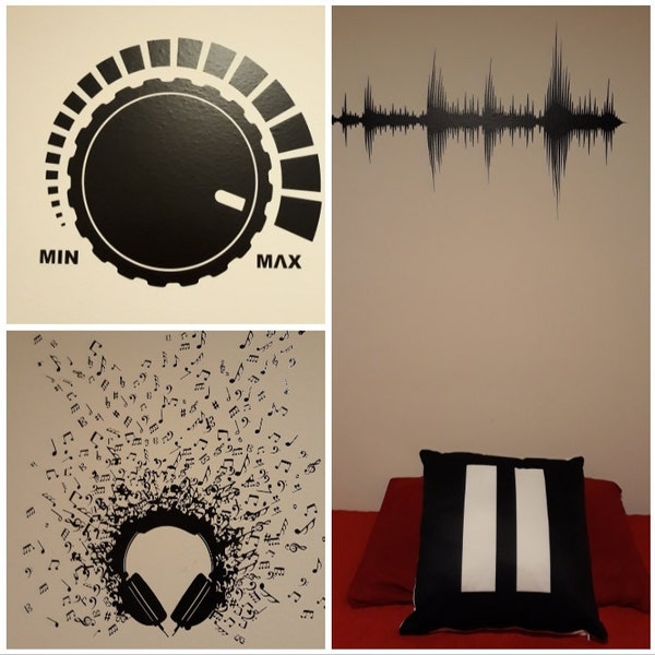 Loud Volume Knob Wall Decal - Music Wall Sticker Mixer Sliders Console ...