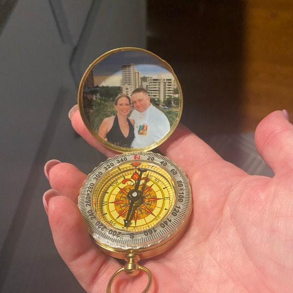 Engraved Photo Compass, Personalized Wedding Gift - Etsy