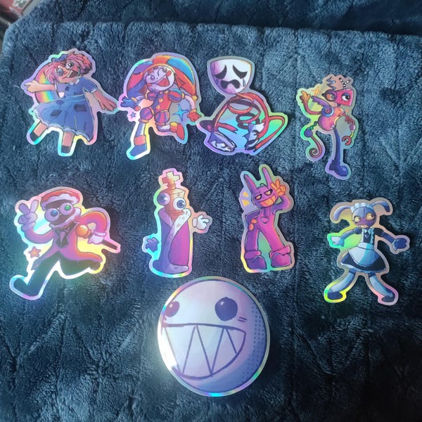 TADC 3" Holo Stickers! Pomni, Jax, Ragatha, Kinger, Caine, Zooble ...