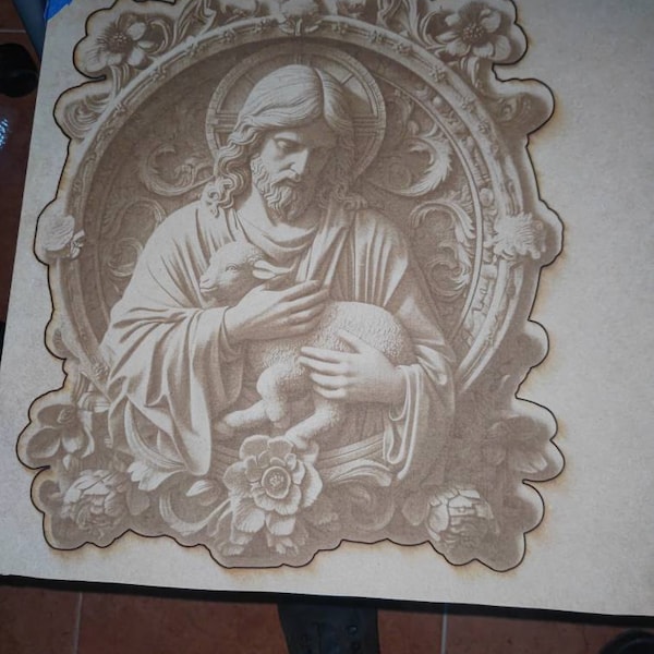 A 3D Illusion Jesus & Lamb Engraving Digital File, Cnc-like SVG/PNG for ...