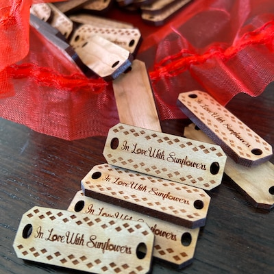 100 Plastic Tags Laser Cut and Engraved , Made From Acrylic 0.4x1.6 ...