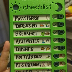 Sliding Routine Chart Chore Chart Daily Checklist Kids - Etsy
