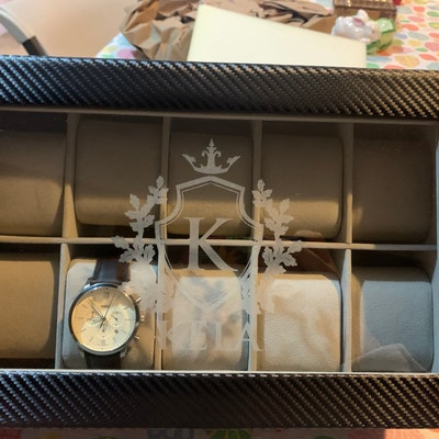 Personalized Watch and Sunglasses Box With Drawer, Engraved Sunglasses ...