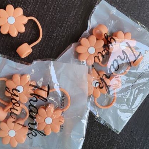 Retro Daisy Tumbler Straw Topper Floral Bottle Straw Cover Silicone ...