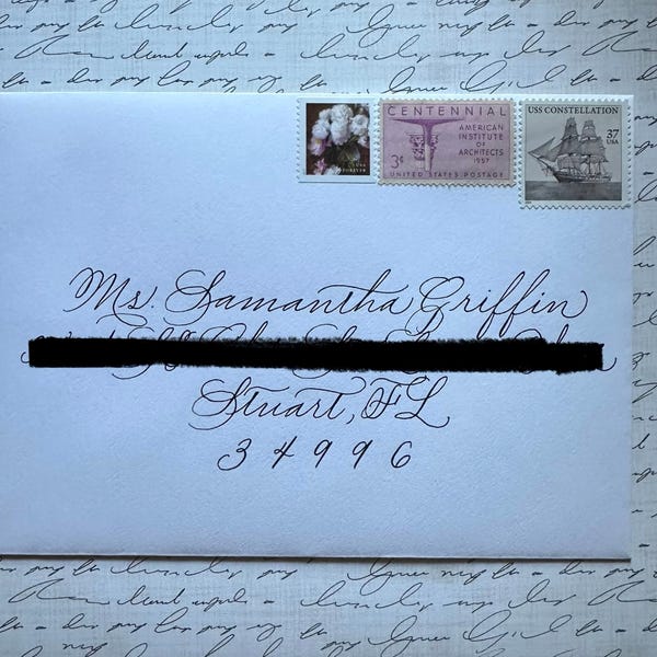 Flat Lay Envelope Addressing | Calligraphy Envelopes | Handwritten ...