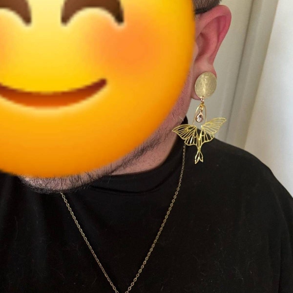 6g (4mm) - 1 3/16 (30mm) Gold Brass Moth With Clear Jewel Saddles ...