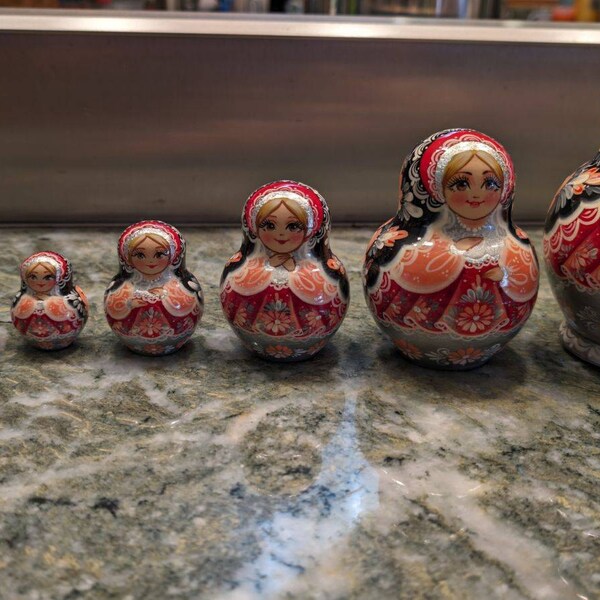 Nesting Dolls, Matryoshka angel With Arch 7 Tall,5 Pieces Inside.hand ...