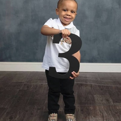 3 Sign Photo Prop for Third Birthday Photo Shoot for Kids Wooden Number ...