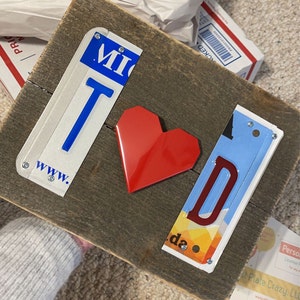 Custom Initials HEART License Plate Sign Unique Anniversary - Etsy