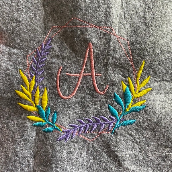 Monogram Frame Embroidery Designs - Flower Laurel Frame Machine ...