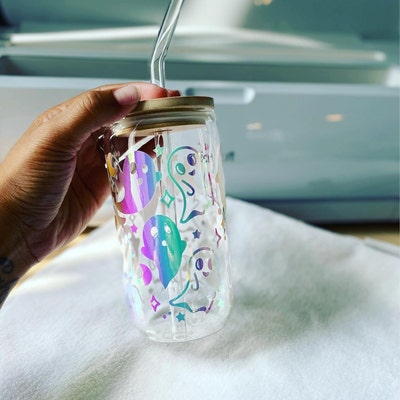 Ghost Can Glass SVG Ghost Vector Halloween Can Glass 16 Oz Libbey Can ...