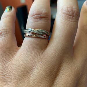 Custom Location Coordinates Ring Dainty Coordinates | Etsy