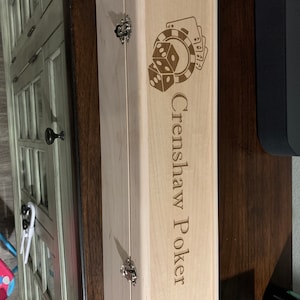 Wooden Trading Card Deck Box With Hinged Lid 2 Removable Dividers Fits ...